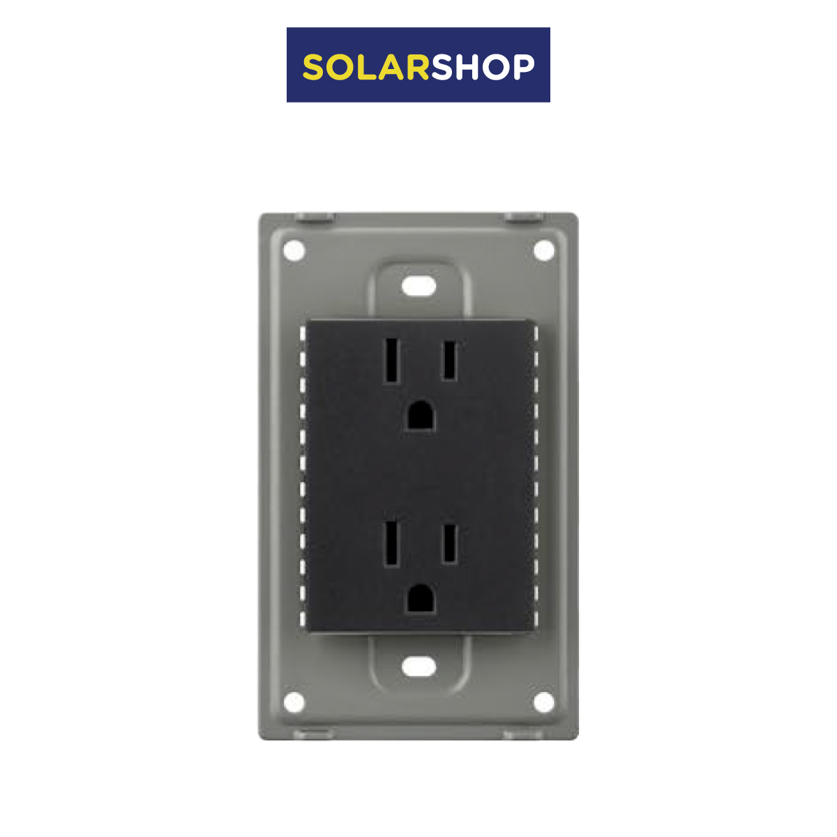 Toma doble polo tierra black mirror