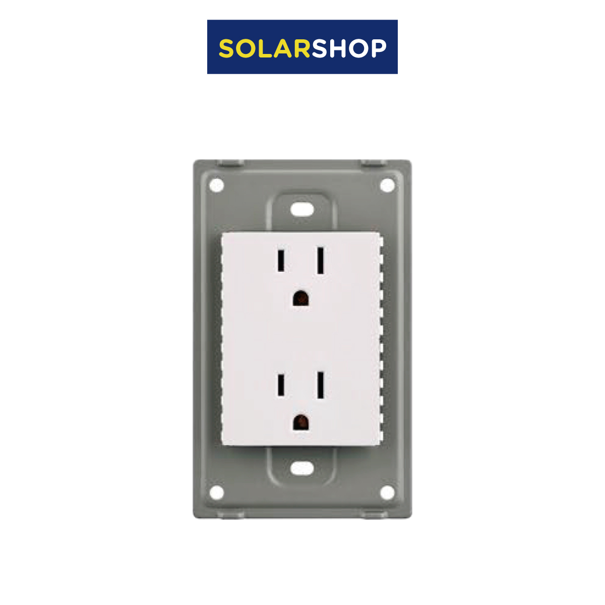 Toma doble polo tierra premium white